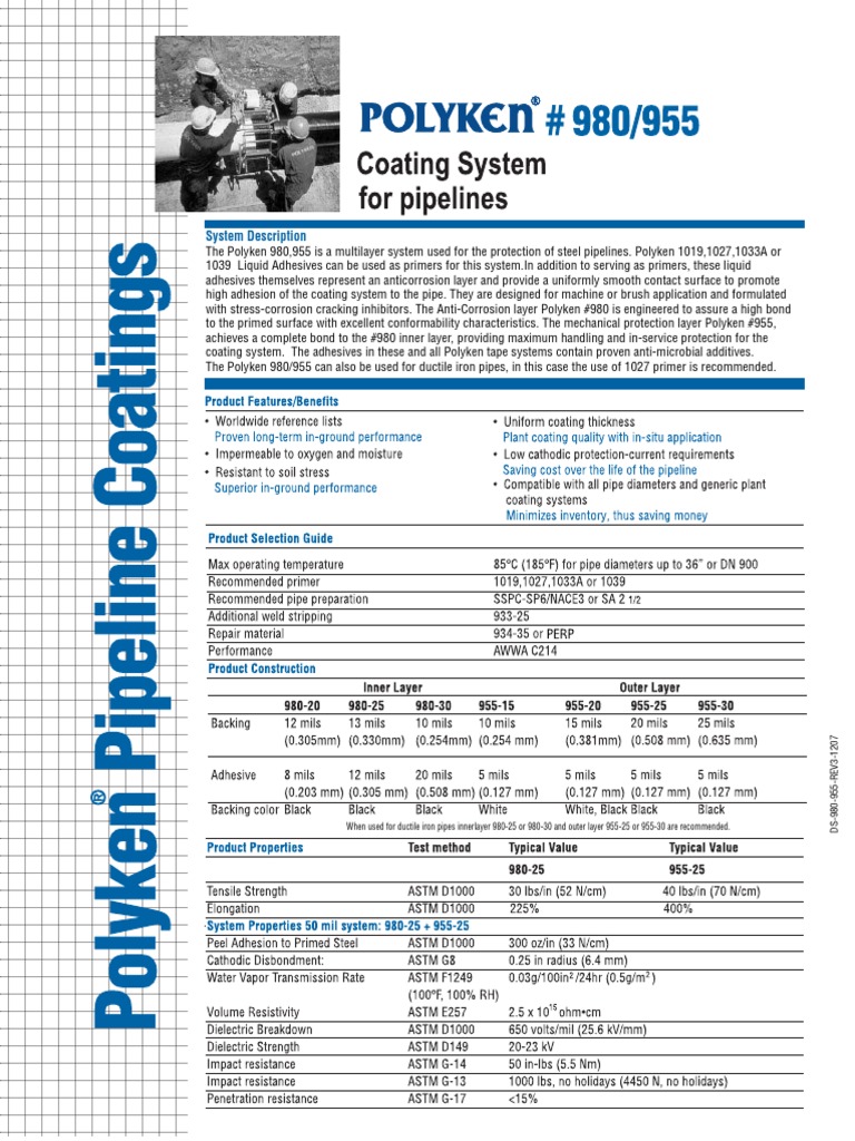 Polyken 934 Anticorrosive Pipeline System | PDF | Pipe (Fluid ...