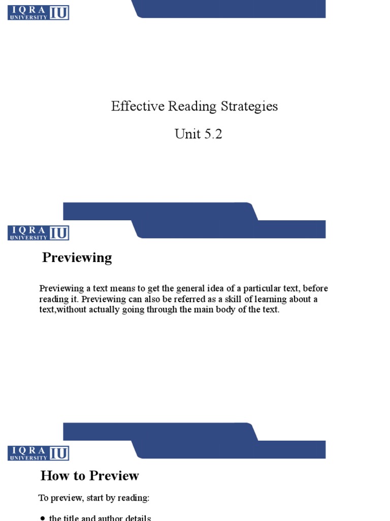 Effective Reading Strategies Part 2 | PDF | Career & Growth | Self ...