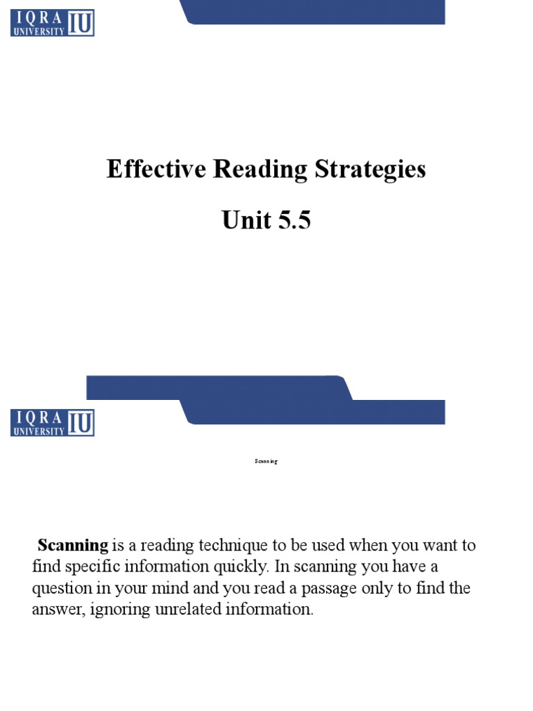 Effective Reading Strategies Part 5 | PDF