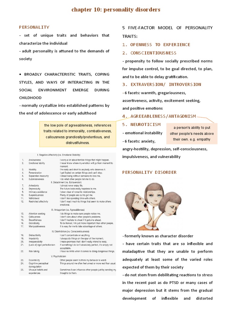 Chapter 10 - Personality Disorders | PDF | Antisocial Personality ...