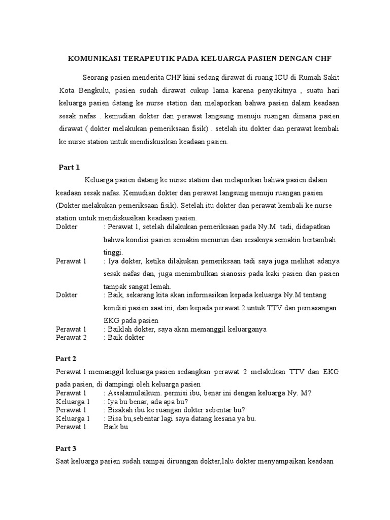 Komunikasi Terapeutik Pada Keluarga Pasien Dengan CHF | PDF | Pengembangan Diri | Kesehatan Holistik