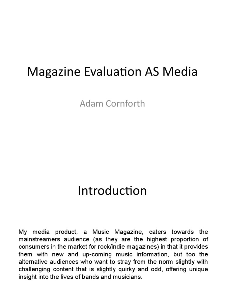 Magazine Evaluation As Media | PDF | Page Layout | Magazines