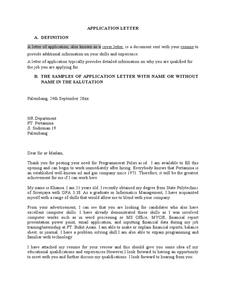 Application Letter and CV | PDF | Résumé