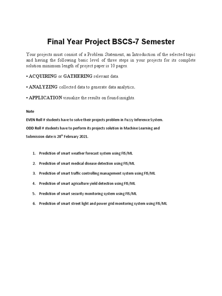 Final Year Project BSCS-7 Semester | PDF