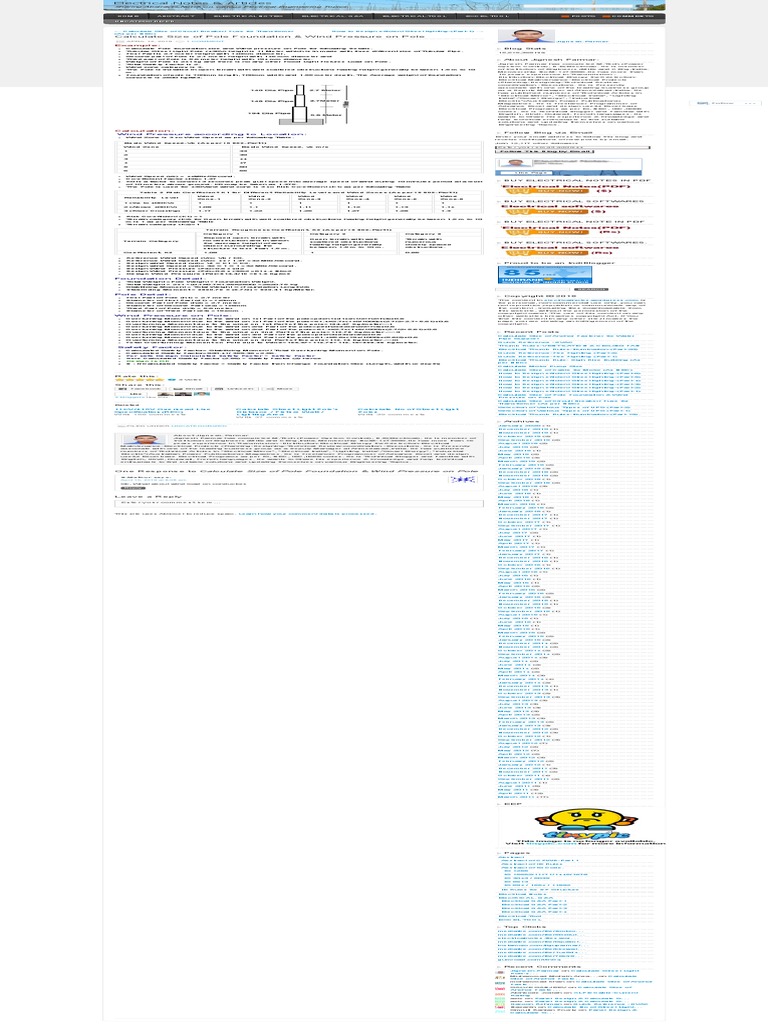 Calculate Size of Pole Foundation & Wind Pressure On Pole - Electrical ...