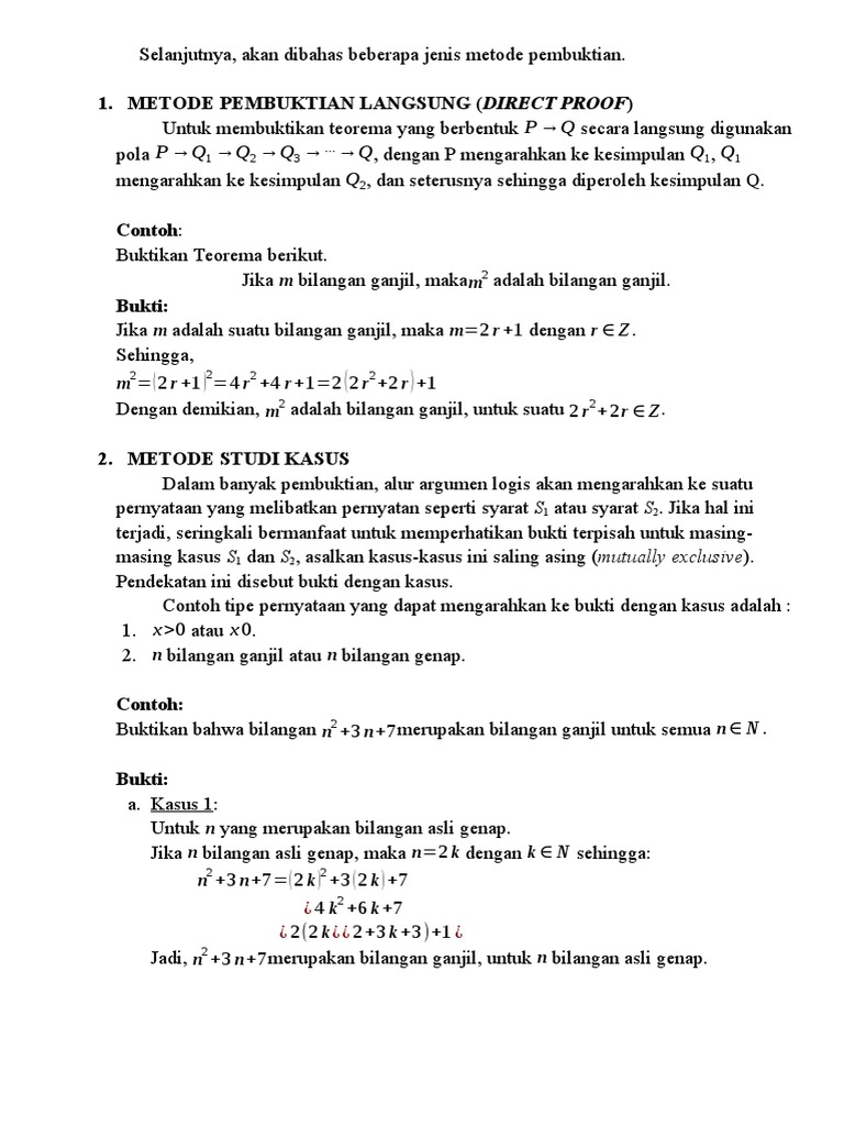 Metode Pembuktian Matematika | PDF