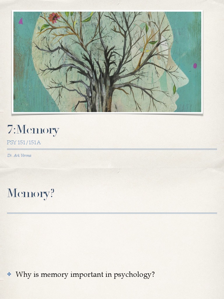 Chapter7 Memory PSY151 | PDF | Memory | Recall (Memory)