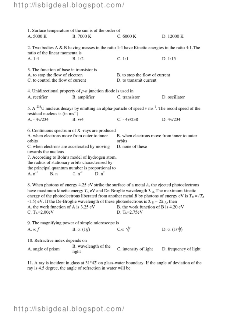 Model Paper 4 | PDF