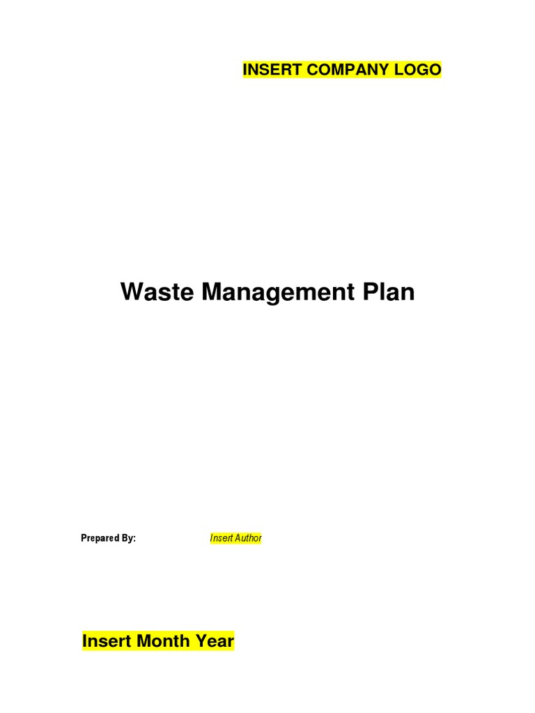 Waste Management Plan Template | PDF | Waste Management | Waste