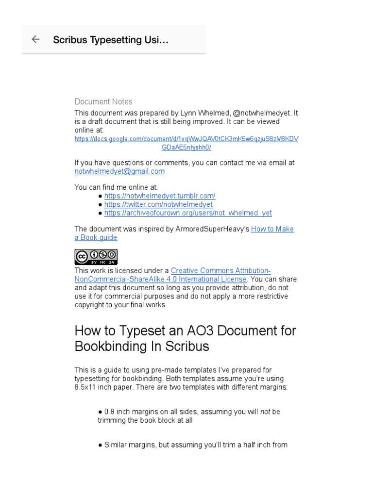 Scribus Typesetting Using My Templates | PDF | Typefaces | Written ...