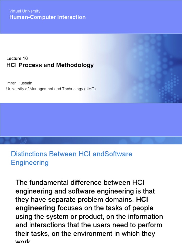 HCI Process and Methodology: Human-Computer Interaction | Download Free PDF | Human–Computer ...