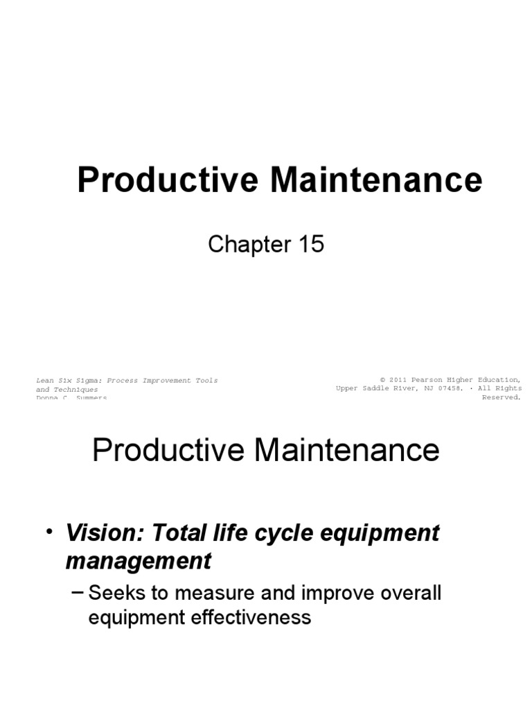 Productive Maintenance | PDF | Six Sigma | Systems Engineering