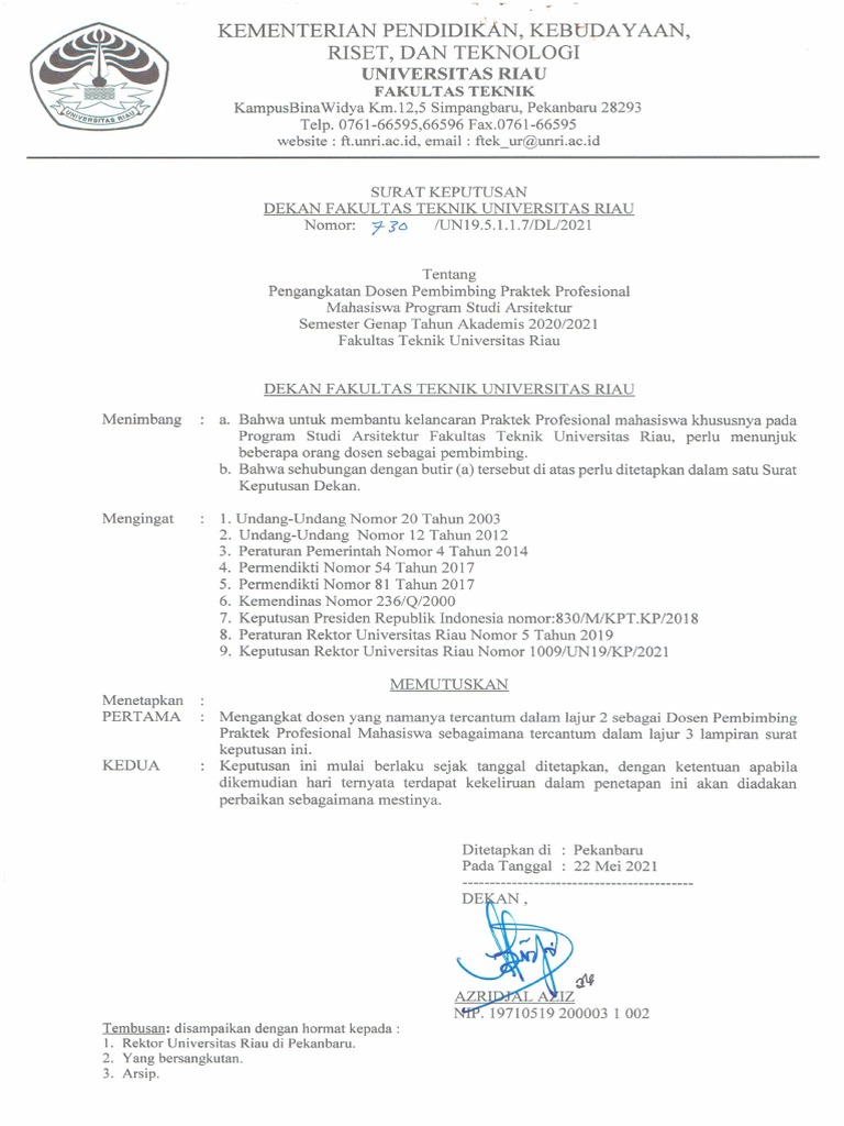 GNP 2020 2021 SK Pembimbing Praktek Profesiona | PDF