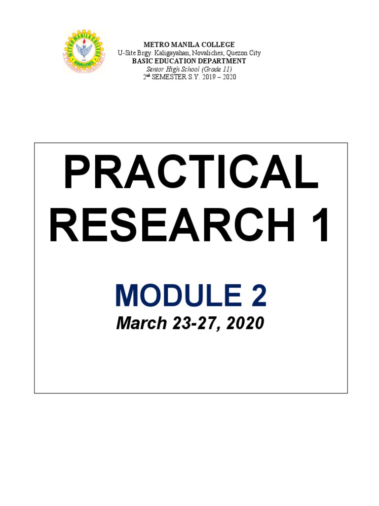 Practical Research Module 2 1 | PDF | Interview | Qualitative Research