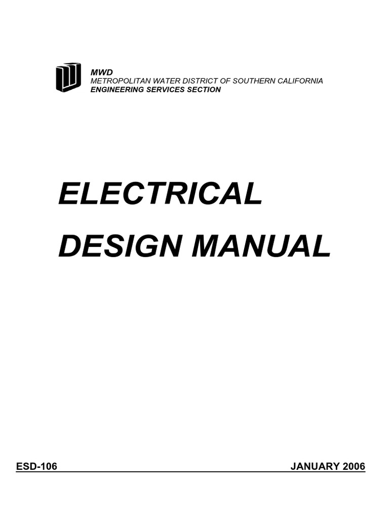 Electrical Design Manual: Metropolitan Water District of Southern ...