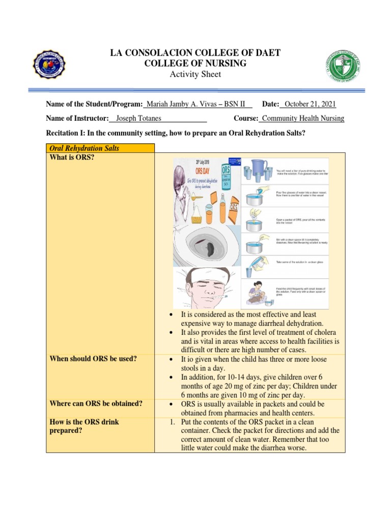 Preparing Oral Rehydration Salts Guide | PDF | Diarrhea | Public Health