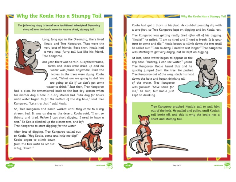 Why The Koala Has A Stumpy Tail | PDF | Koala | Diprotodonts