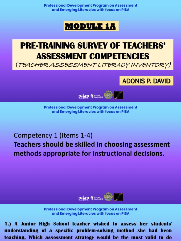 Assessment PD Module1A - APDavid - TALI Items and Results Oct 30 ...