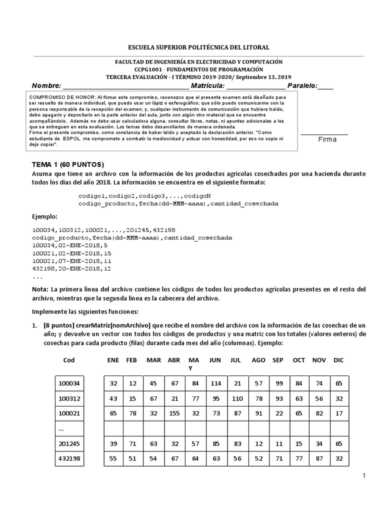 Examen 3E - 1T-2019 v1 | PDF | Python (lenguaje de programación) | Informática