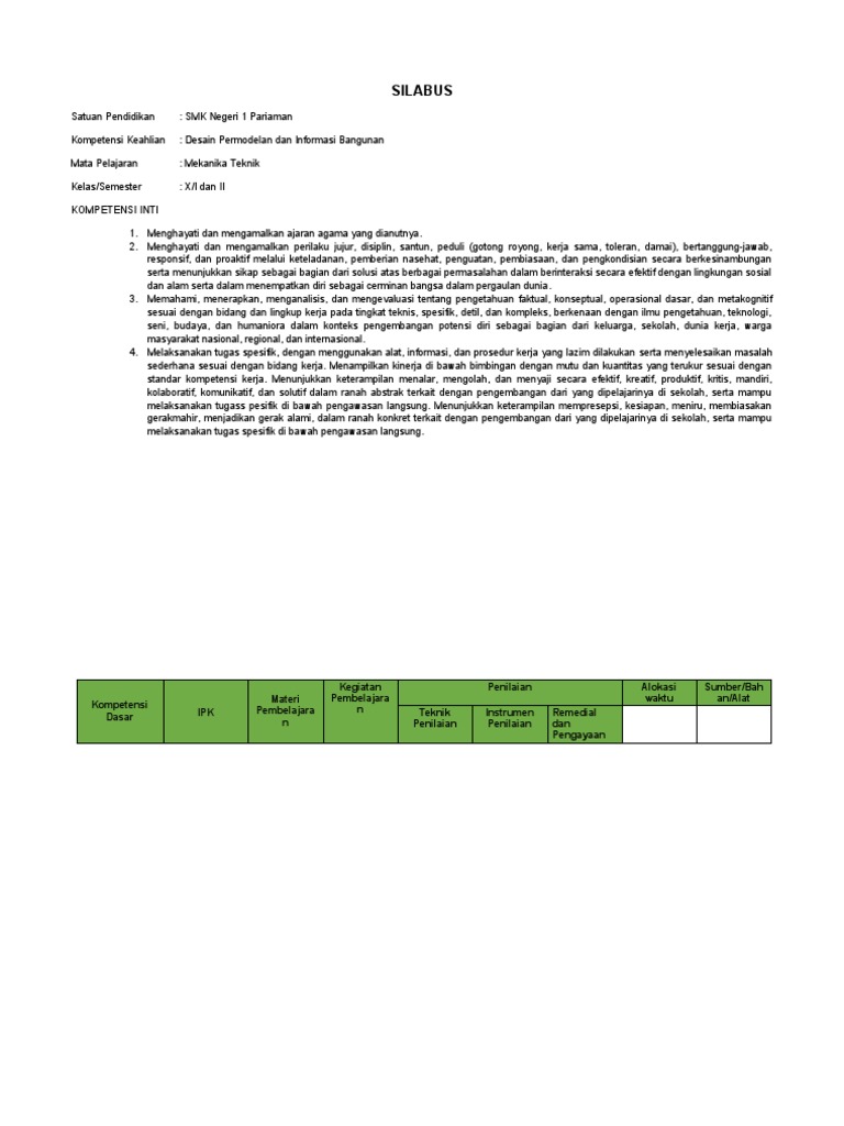 Silabus (Ok) | PDF