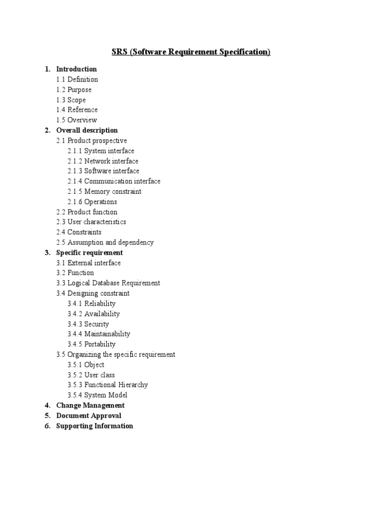 SRS Format | PDF