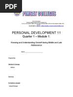 Personal Development 2nd Quarter Module 1 | PDF | Love | Friendship