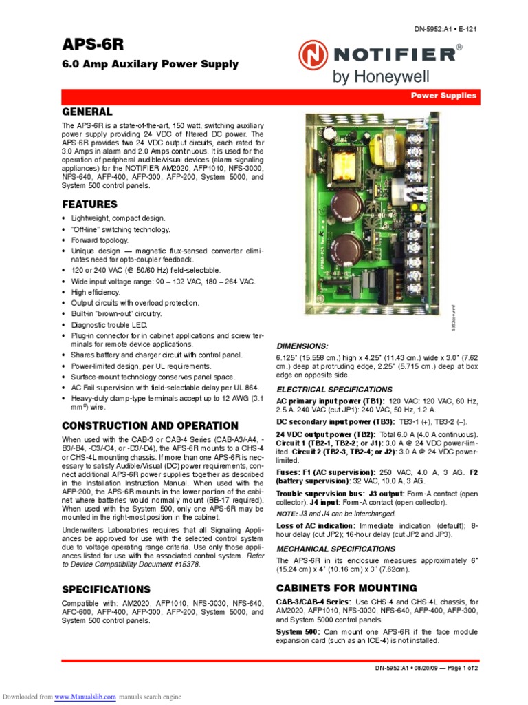 APS-6R: 6.0 Amp Auxilary Power Supply | PDF | Power Supply | Amplifier