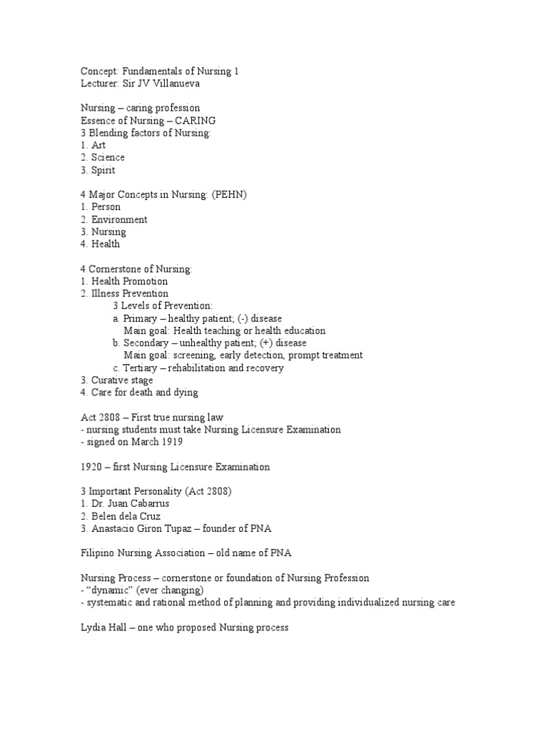Nursing Fundamentals: Core Concepts & Processes | PDF | Nursing | Hand