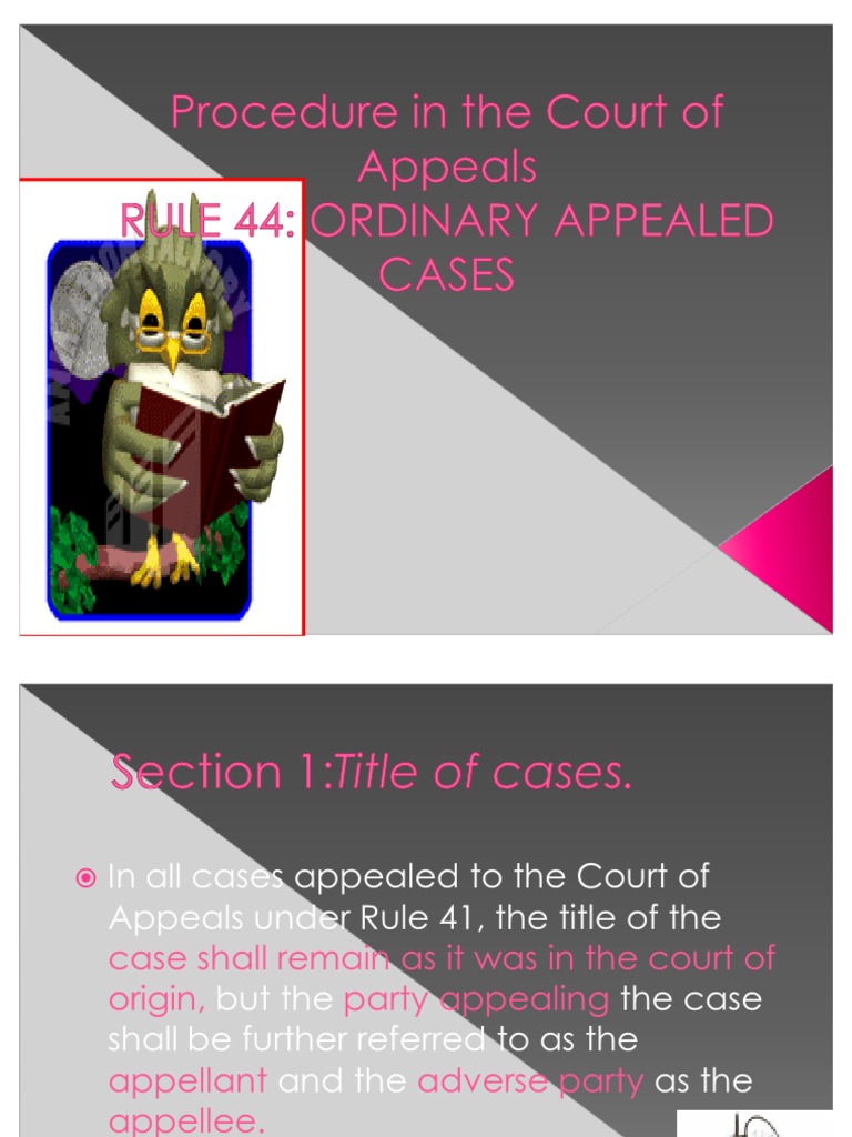 Rule 44 | PDF | Brief (Law) | Appeal