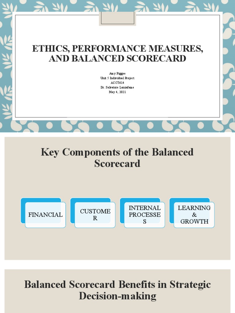 Ethics, Performance Measures, and Balanced Scorecard | PDF