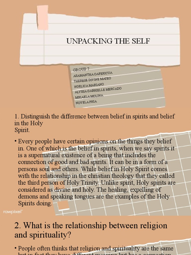 Unpacking The Self: Group 7 | PDF