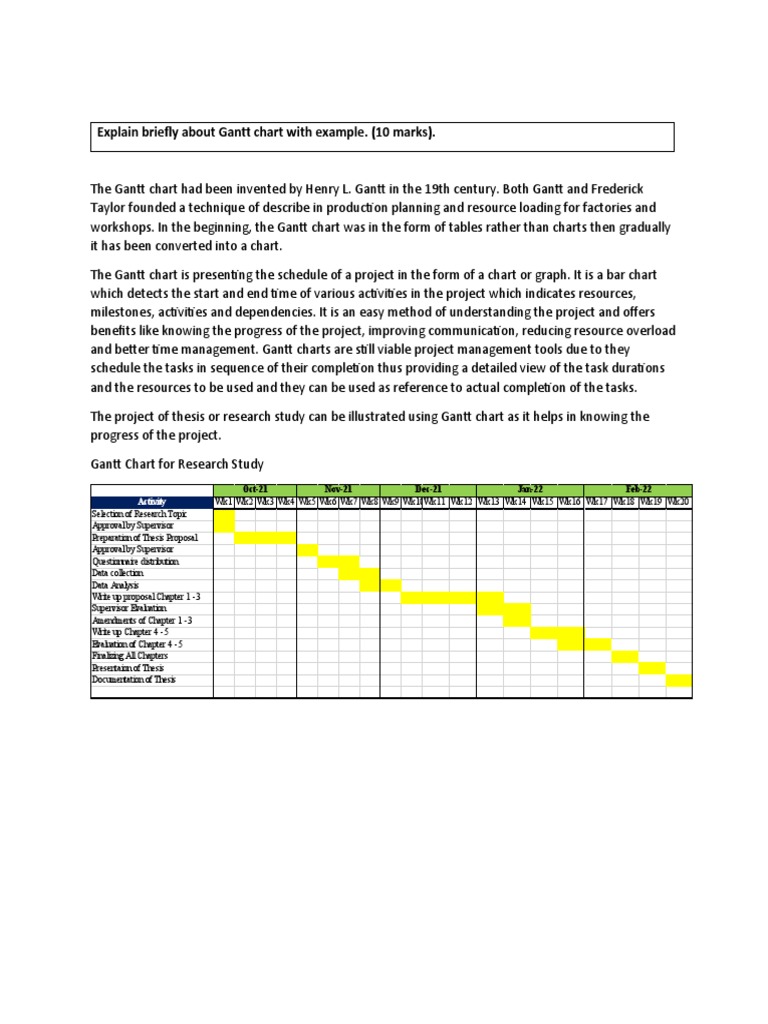 Gantt Chart With Example | PDF