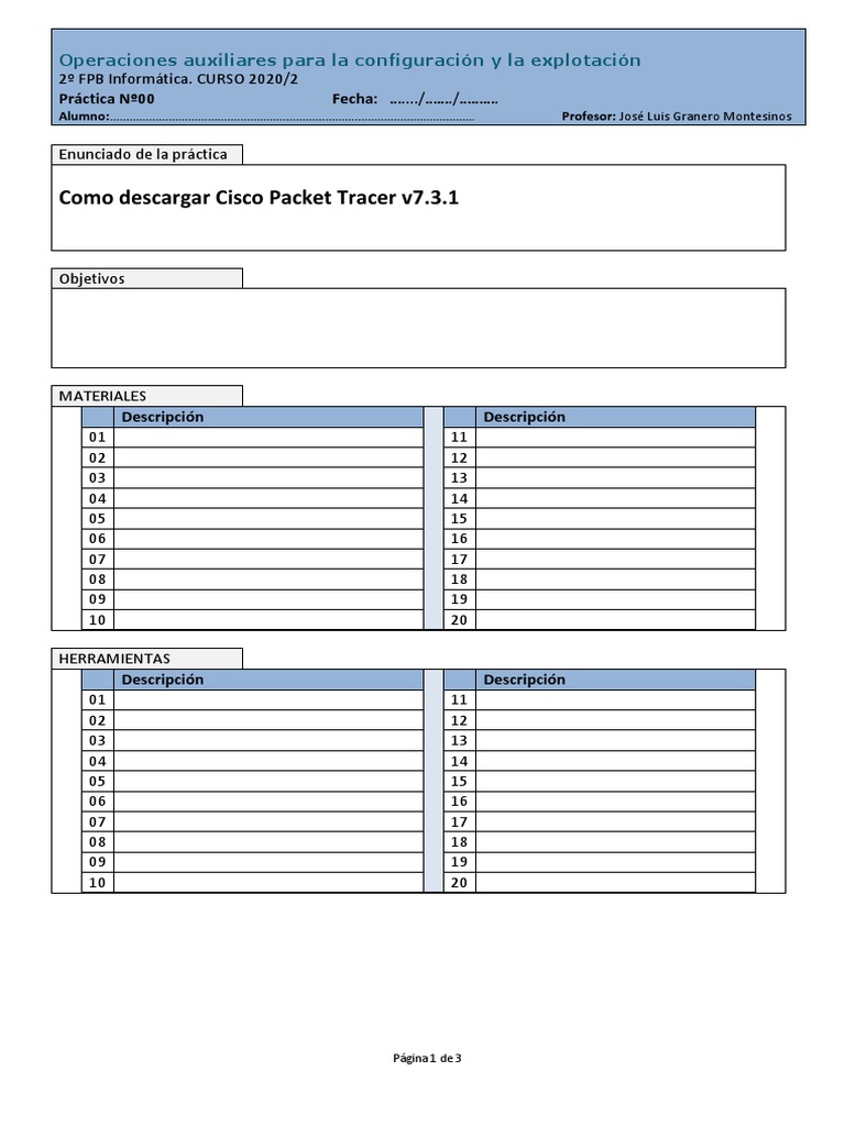Practica 1 - Descargar e Instalar Cisco Packet Tracer | PDF