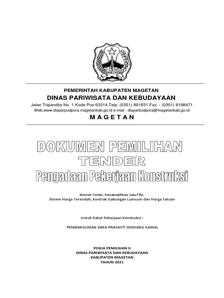 Dokumen Pemilihan Tender Pembangunan Area Prasasti Sendang Kamal | PDF