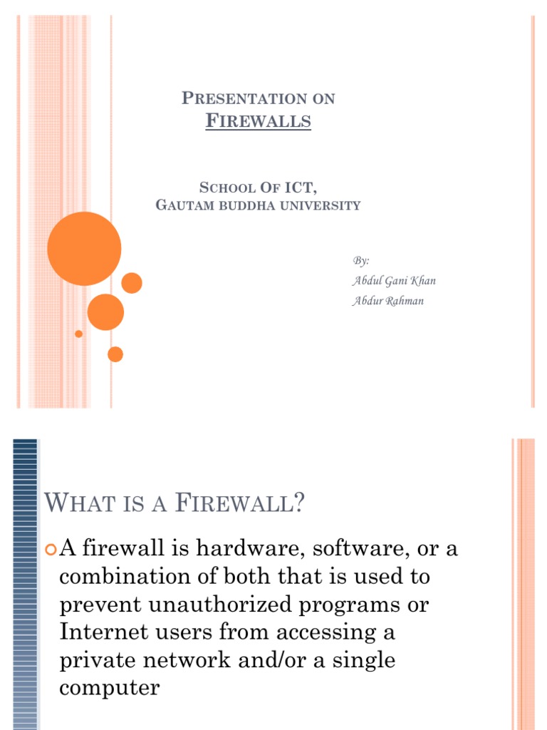 Ready PPT For Firewall | PDF | Firewall (Computing) | Proxy Server