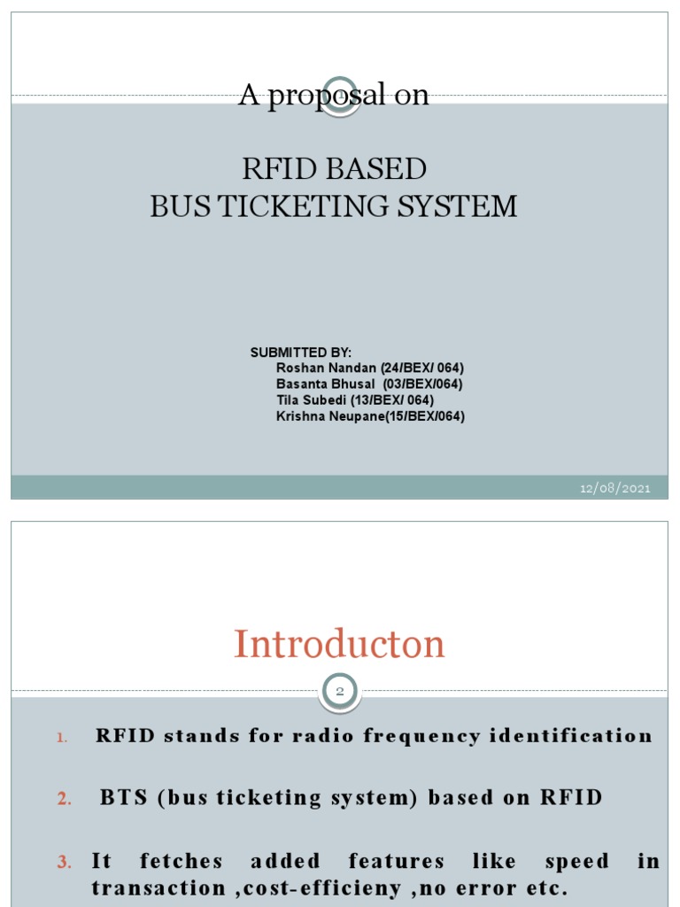 RFID Bus Ticketing Proposal | PDF