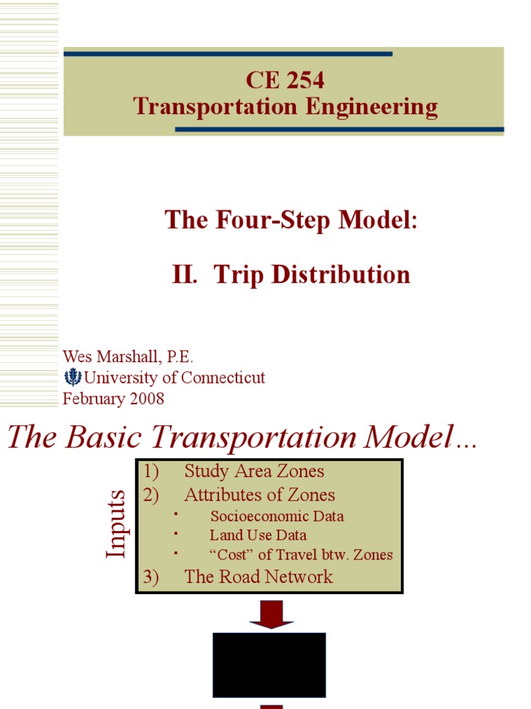 CE 254 Transportation Engineering: The Four-Step Model: II. Trip ...