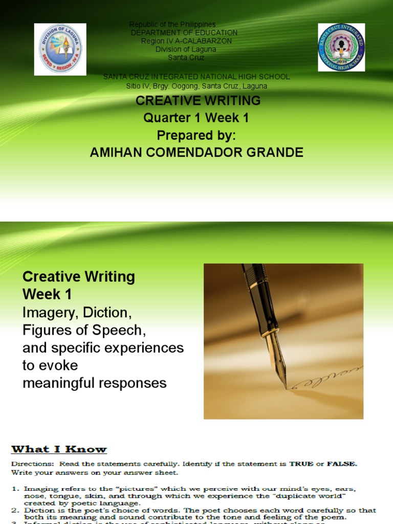 Creative Writing Q1 Week 1 | PDF