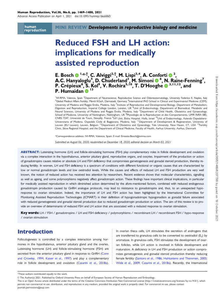 Reduced FSH and LH Action: Implications For Medically Assisted ...