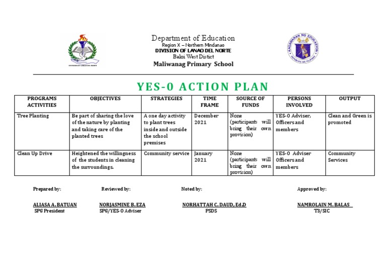 New YES O ACTION PLAN1 | PDF