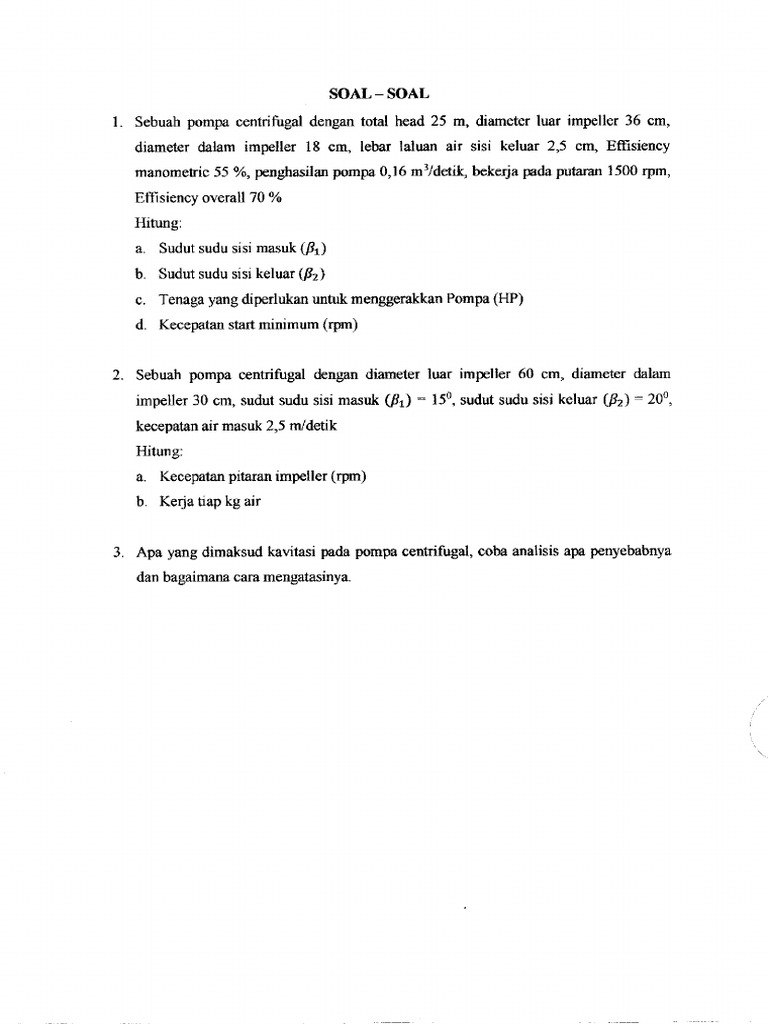 2a. Contoh Soal Pompa Centrifugal | PDF