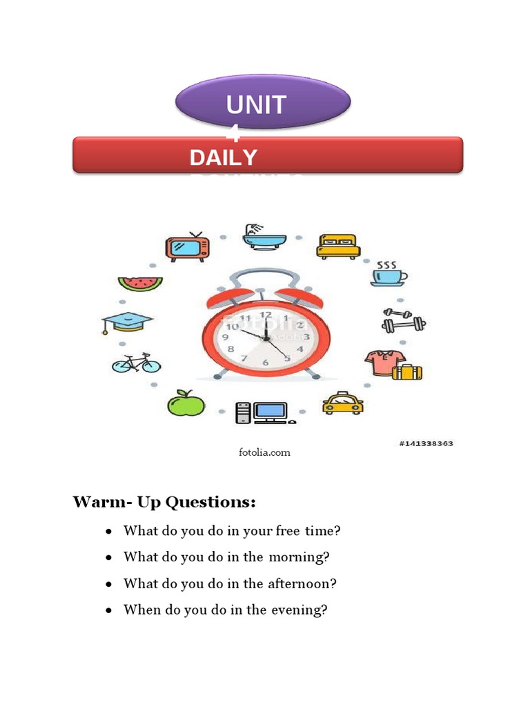 Materi Ke 5 Daily Routine | PDF | Verb | Adjective