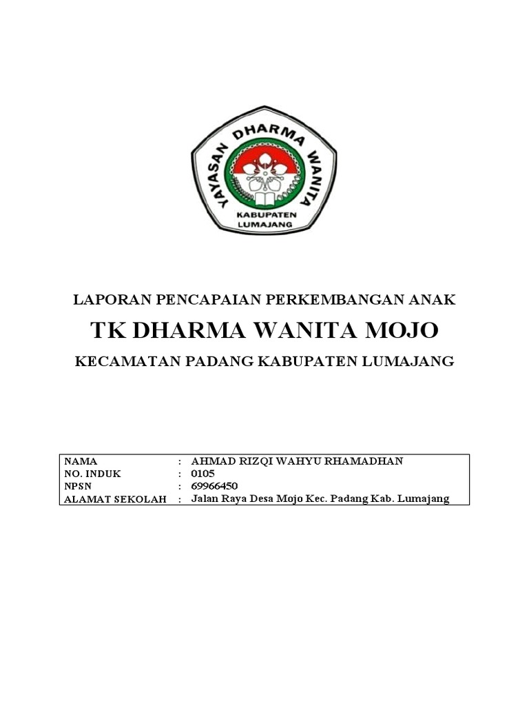 Cover Rapot Kelompok A | PDF