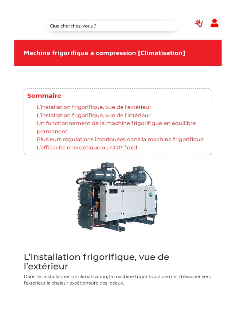 Installation frigoriﬁque et fonctionnement | PDF | Réfrigération ...