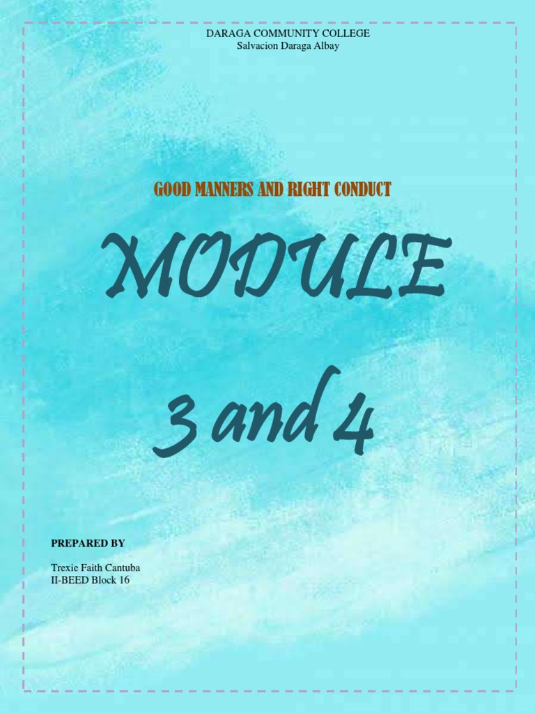 GMRC Module No. 3 and 4 ANSWERSHEET | PDF | Value (Ethics) | God