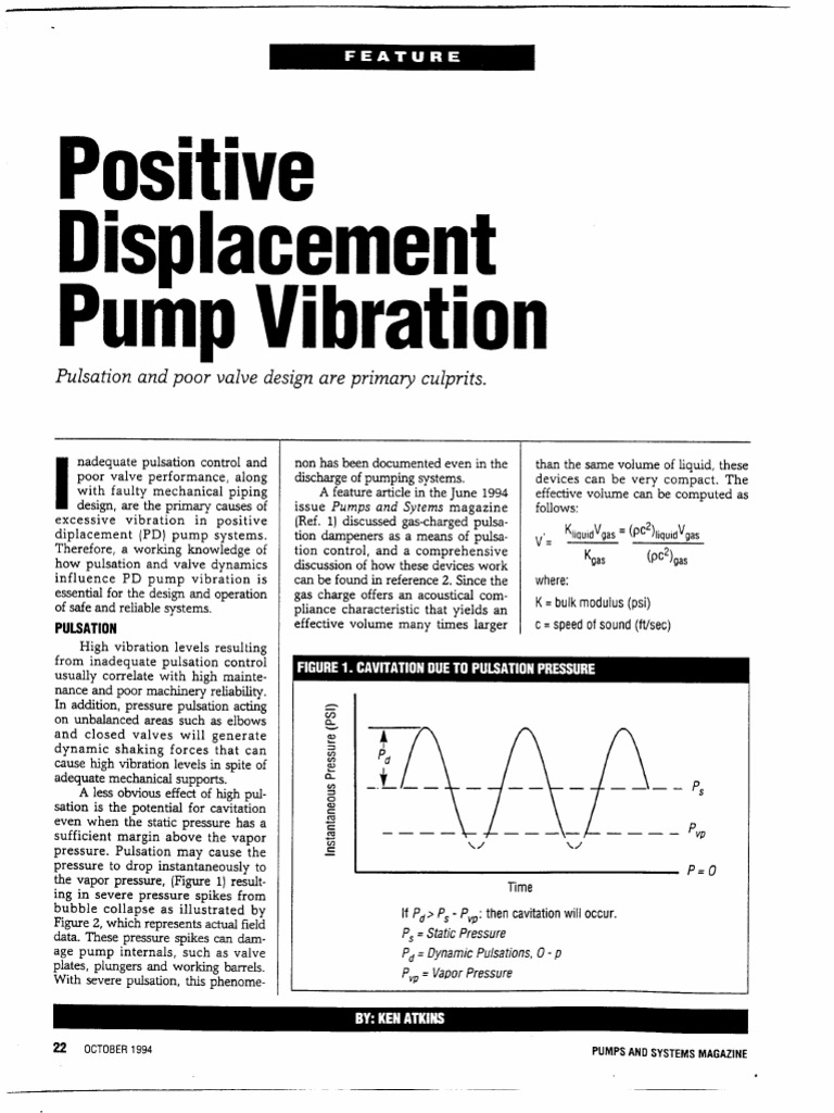 Positive Displacement Pump Vibration | PDF