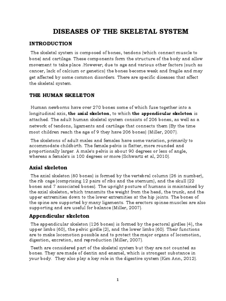 Common Skeletal System Disorders | PDF | Osteoporosis | Skeleton