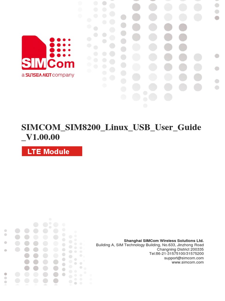 Simcom Sim8200 Linux Usb User Guide v1.00.00 20200509 | PDF | Device ...