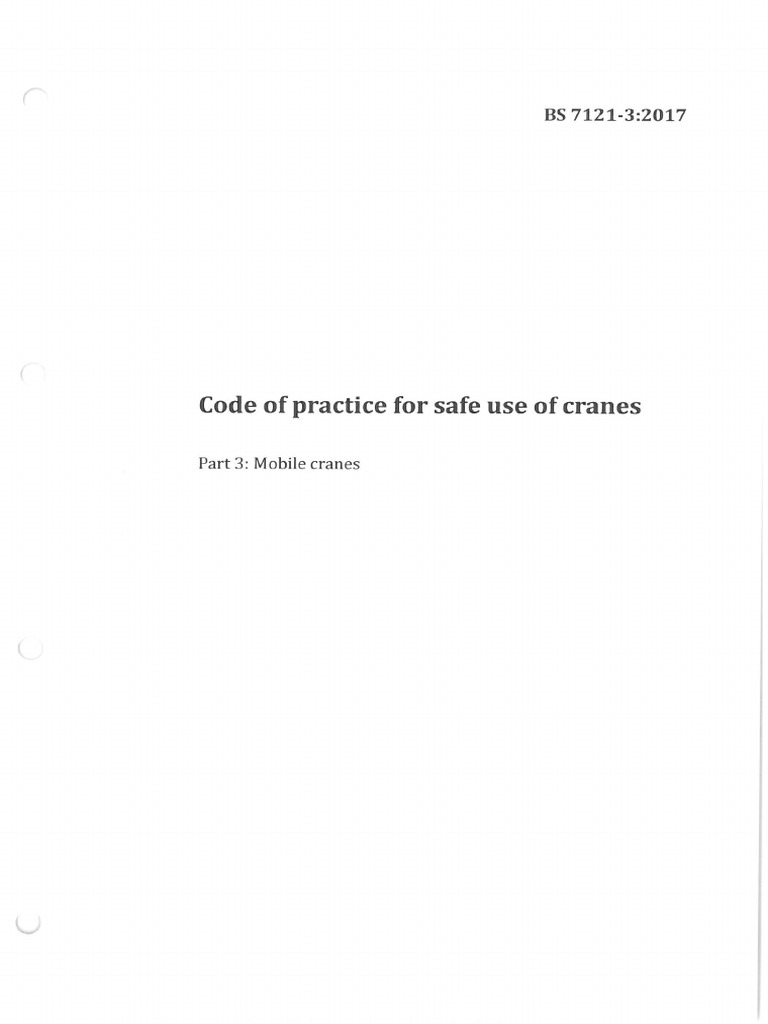 BS 7121-3 2017 Mobile Cranes | PDF