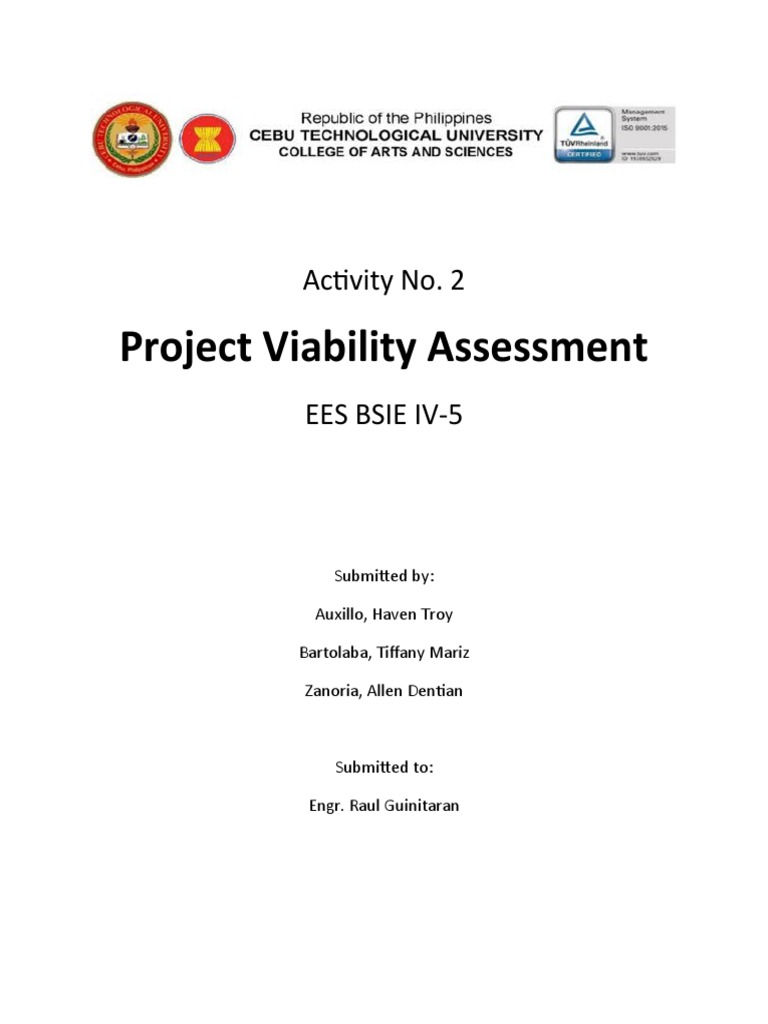 Project Viability Assessment: Activity No. 2 | PDF | Social Science ...